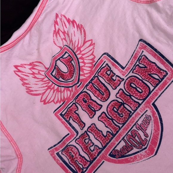 True Religion | Tops | True Religion Pink Crop Top | Poshmark
